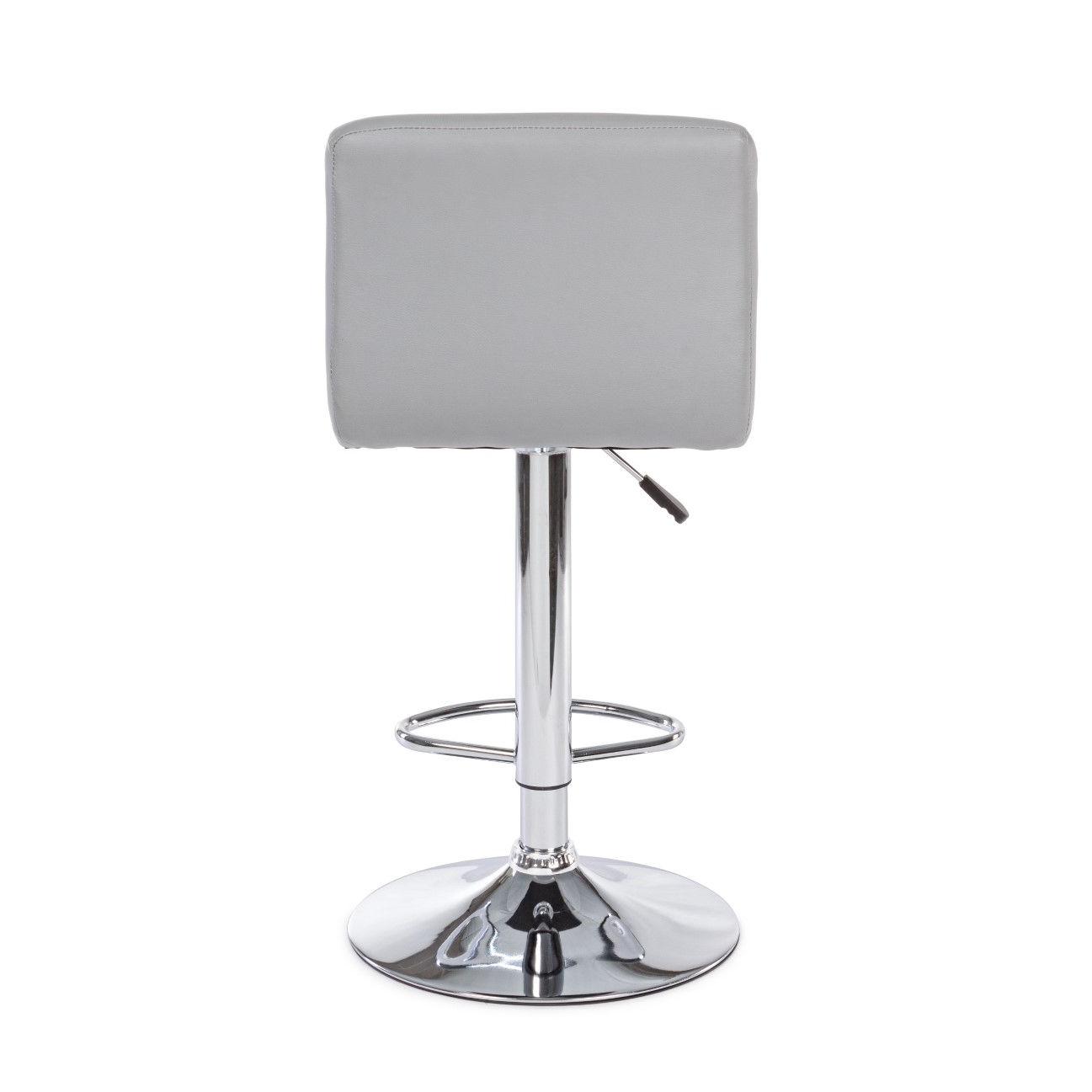 set 2 Scaune De Bar, Gri Deschis Din Piele Memphis - Siart