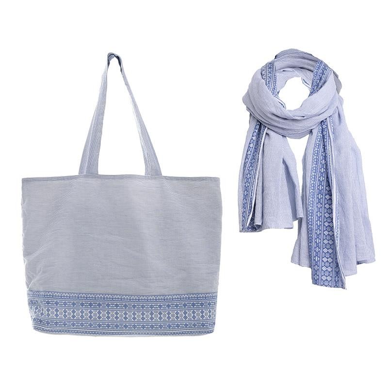 Set Geanta Si Esarfa Albastra - Siart