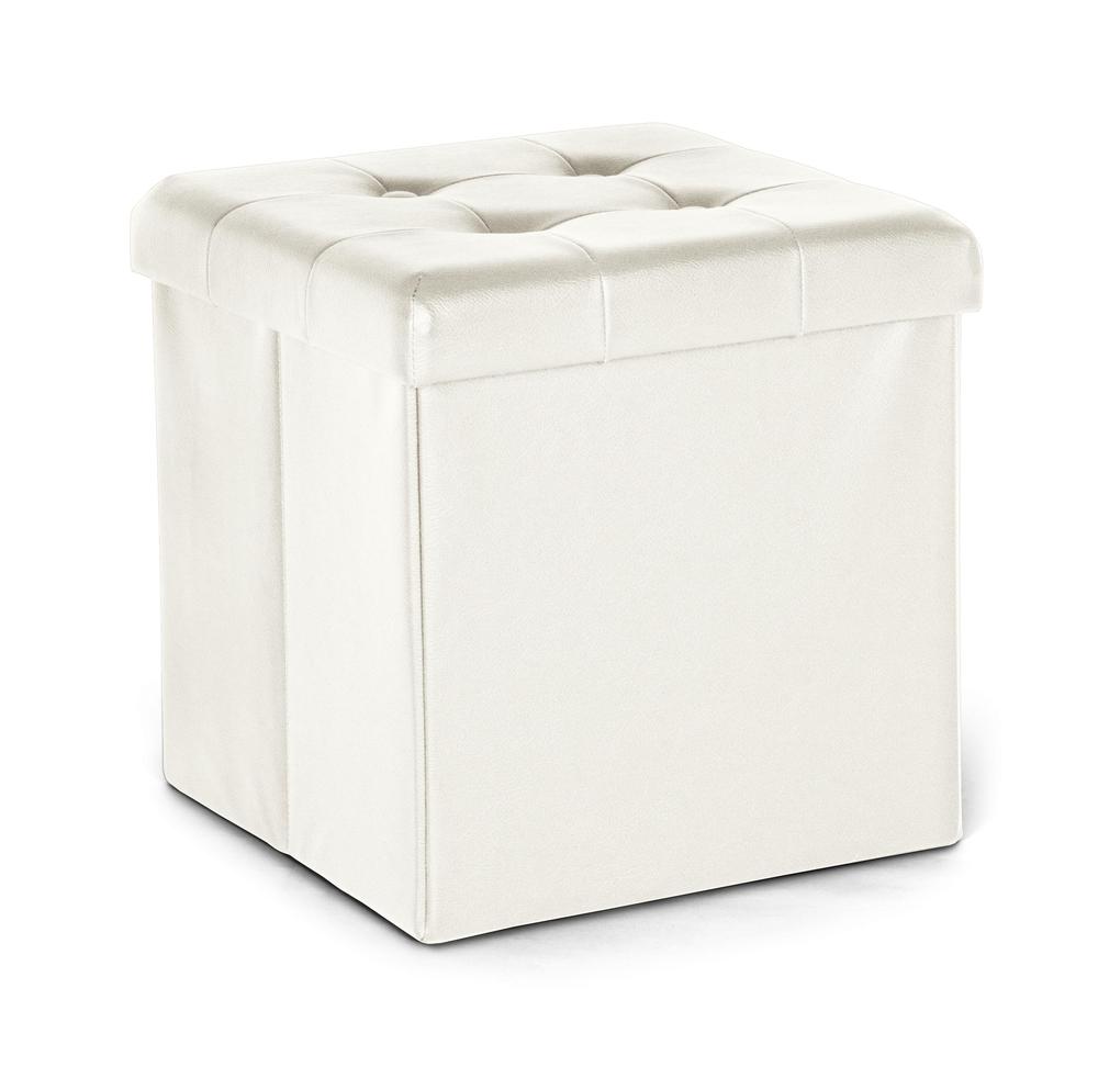 Puf Magda Alb PVC - Siart. Alege din sute de modele!